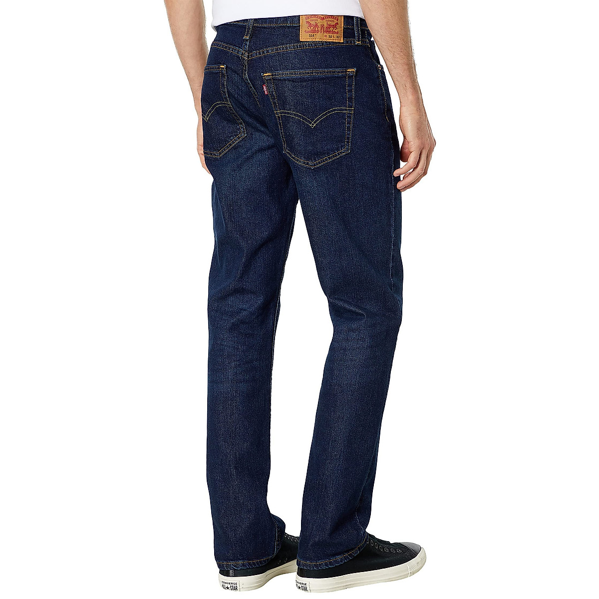 Levi's Men's 514 Straight Fit Cut Jeans (Also Available in Big & Tall), Clean Run-Dark Indigo (Advanced Stretch), 34W x 34L