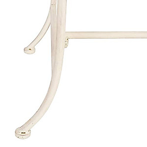 Safavieh PAT5016A Collection Arona Antique Wrought Iron 51" Outdoor Garden Bench, Distressed White