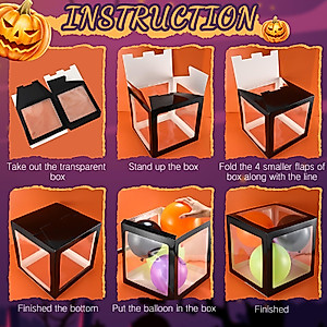 Jenaai 44 Pcs Halloween Baby Shower Party Decorations 4 Pcs Black Transparent Balloon Boxes with Baby Letters 40 Pcs 10 Inch Balloons for Halloween Gender Reveal Party Supplies