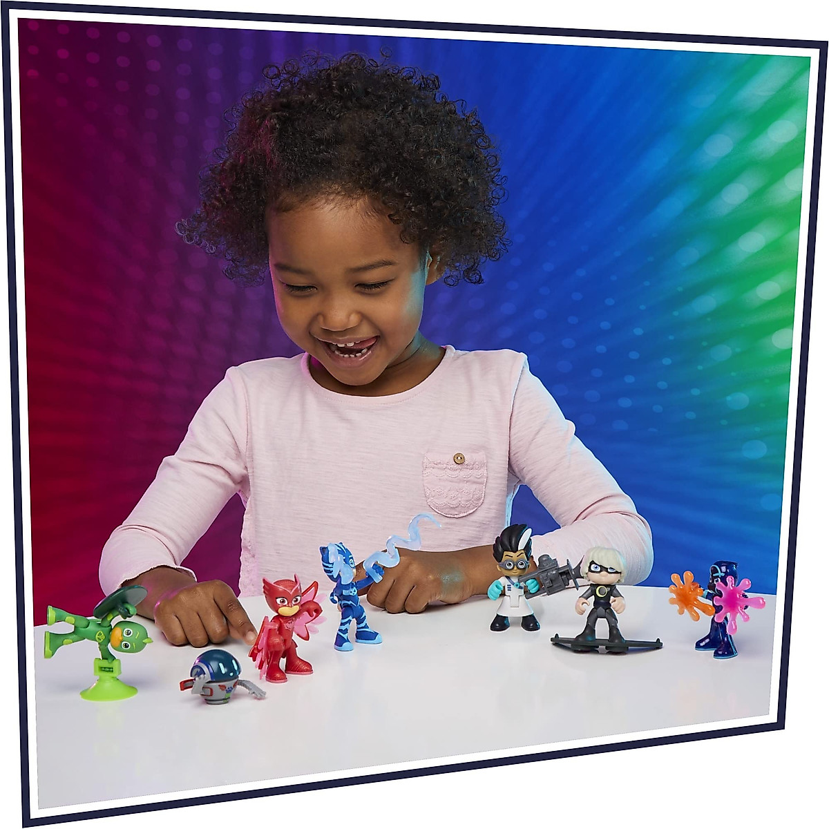 PJ Masks Hero and Villain Figure Set Preschool Toy, 7 Action Figures with 10 Accessories, Ages 3 and Up