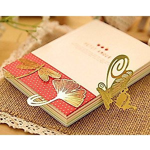 yueton Pack of 8 Cute Cartoon Art Feather Butterfly Dragonfly Gingkgo Monkey Pred Perry Sunflower Olive Branch Metal Gold Bookmarks Book Mark Reading New Novelty + Free Gift