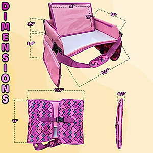 Madson Kids Travel Tray - Toddler Car Seat - Lap Desk & Dry Erase Board - Activity Organizer with Markers - Food & Snack Table - Tablet & Cup Holder, Road Trip Essential, Portable Desk for Kids