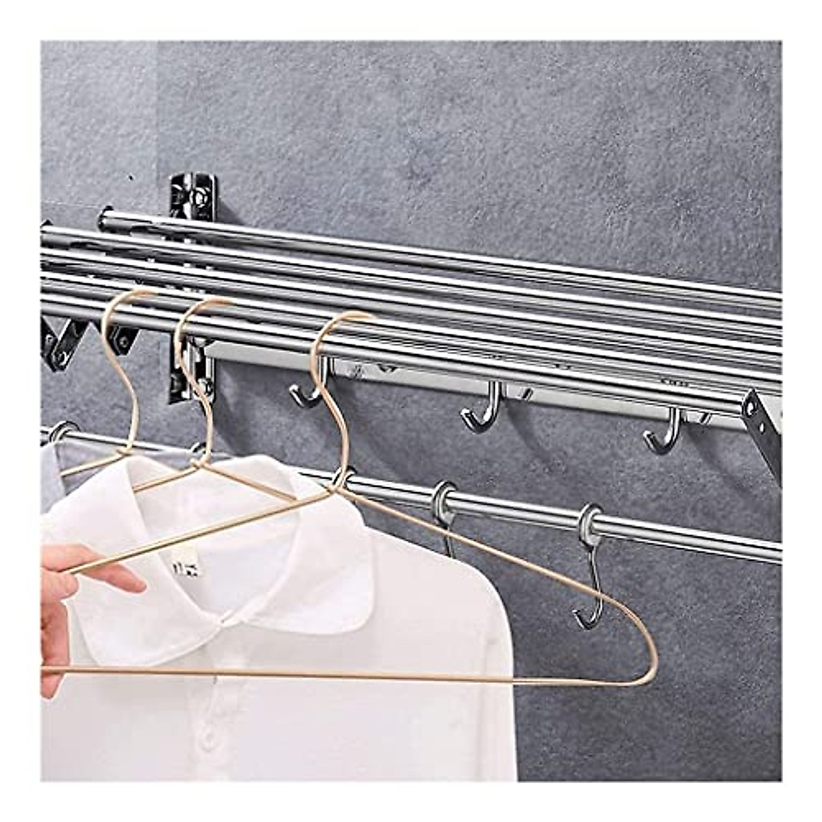 XMCX Extendable Folding Drying Rack Wall Mounted Laundry Dryer Clothes Airer Bath Towel Rack Huge Capacity Bathroom Bar Space Saver Away Racks Easy Storage (Size : 90cm/35.4in)