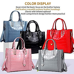 AIWendy Purses for Women Shoulder Handbag Top Handle Hobo Tote Bags, Genuine Leather (Red)