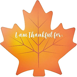50 Pack Thankful for Table Place Cards, Thanksgiving Leaf Cutouts for Dinner and Party