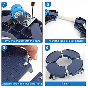 W B D WEIBIDA Plant Caddy with Wheels Heavy Duty 440lbs Capacity, Adjustable 15-21 Inch Rolling Plant Stand Indoor Outdoor, Large Plant Cart Dolly with Casters for Flower Pot Garden Pot Mover