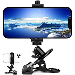 Mippko Clip Clamp Phone Holder,Compatible with 3.5~7.5 inch iPhone/Samsung Galaxy/Nexus/HTC/LG/Huawei/Smart Phones, 360°Adjustment Mount No Any Tools Drilling