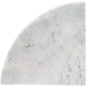 GEOONA 2 pcs Marble Shower Corner Shelf for Bathroom, 9'' Natural Marble Corner Shelves for Bath Wall Mounted Both Side Polished (2, Carrara White)