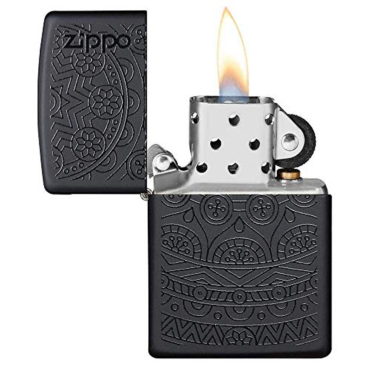 Zippo Tone on Tone Design Black Matte Pocket Lighter