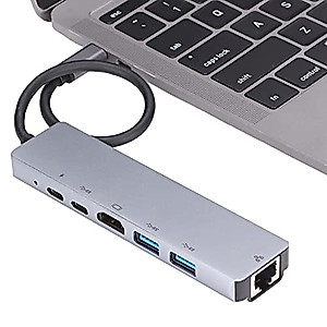 USB C Hub, Aluminium Alloy Material USB C Multiport Adapter for Laptop