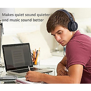 MONODEAL Active Noise Cancelling Headphones with Microphone/Controller, Lightweight Wired Earphones On Ear, Deep Bass Foldable Travel Headset with Carrying Case, 20 Hours Playtime - Black …