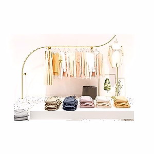 HIYOUGO Heavy Duty Clothing Rack for Boutiques - 200 lbs Capacity Metal Wall Mounted Display - Creative S Shape Design for Shirts and Garments - Ideal for Retail Stores and Commercial Use