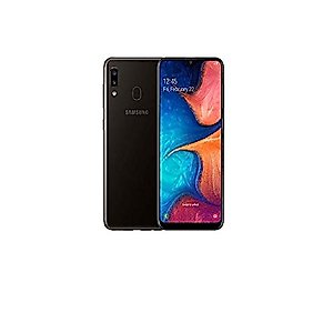 Samsung Galaxy A20 (32GB, 3GB RAM) 6.4" Super AMOLED, Fast Charge 4000mAh Battery, US & Global 4G LTE GSM Factory Unlocked A205G - International Model (Black, 32GB + 32GB SD Bundle (Single SIM))