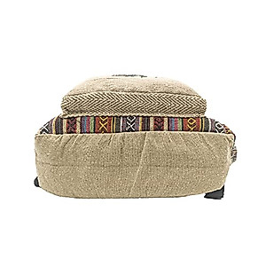 Fwosi Hemp Backpack - Cute Backpack For Women & Men, Handmade School Backpack Shoulder Bag - Durable Lightweight Travel Bag, Bookbags