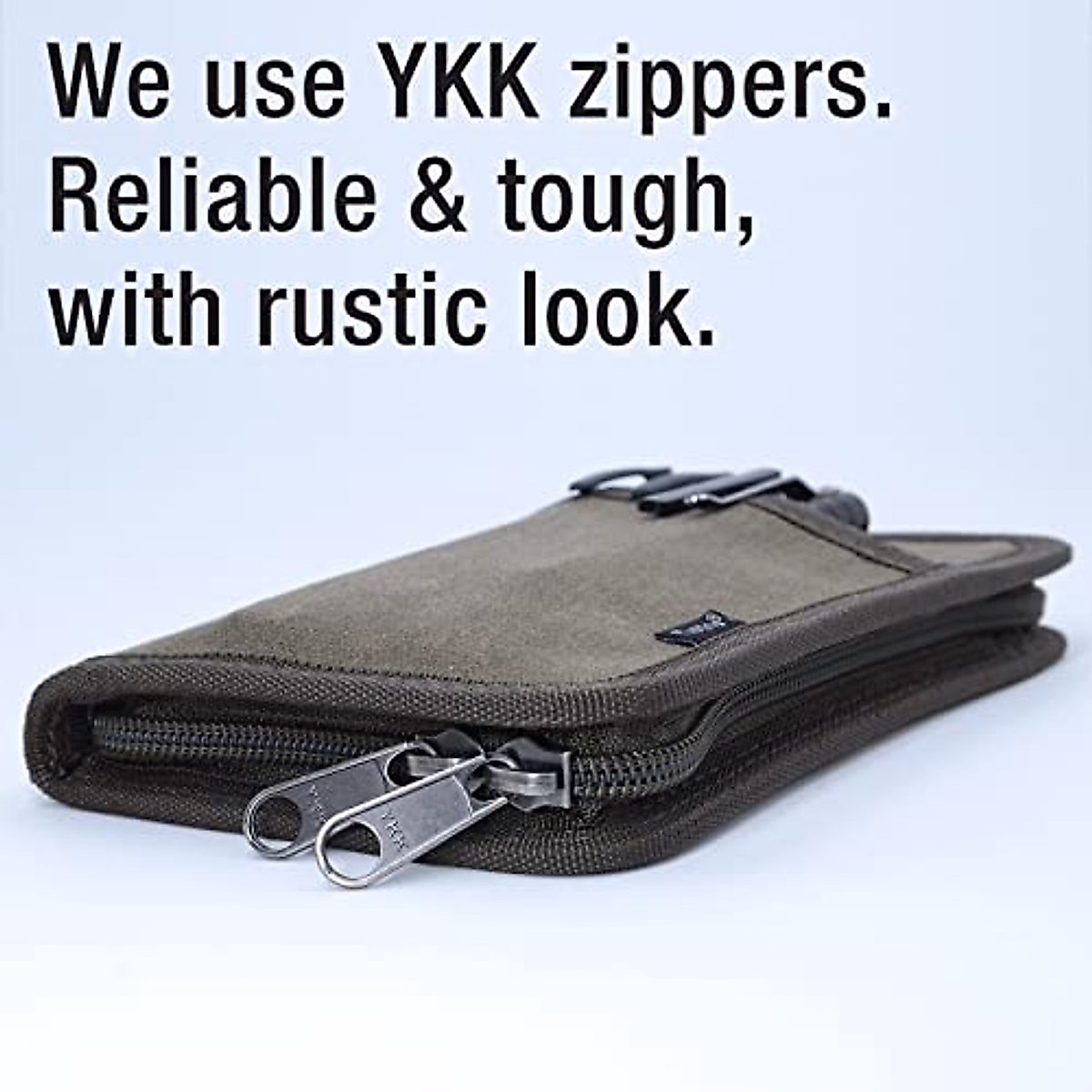 Tintris Journal Cover for Field Notes Notebooks Moleskine Cahier 3.5 x 5.5 with zipper pen holder, Water Resistant Pocket Notebook Cover for Journal Notebook planner, Classy Waxed Canvas, Olive