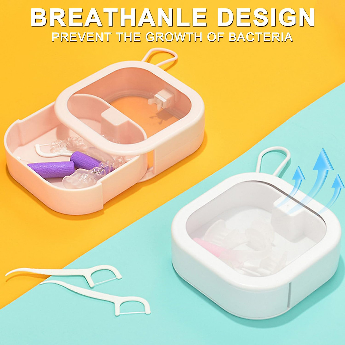 MaehSab 2PCS Hair Tie Organizer, Qtip Dispenser Portable Hair Tie Holder Organizer, Bathroom Storage Organizer Travel Accessories Organizer for Cotton Swabs, Hair clip, Hair pin