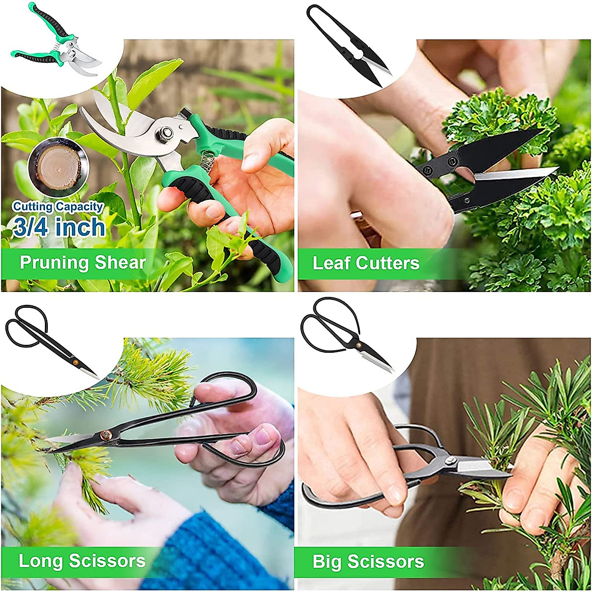 Bonsai Tools Kit- 24 PCS Bonsai Tree Kit Tools for Beginners, Bonsai Tool Set Bonsai Starter Trimming Care Kit Include Pruning Shears, Scissors, PU Leather Bag