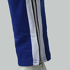 Vickyleb Men's Fitted Elastic Waistband Cotton Linen Pants with Drawstring Cargo Pants for Men Relaxed Fit *mingwangseo* Blue