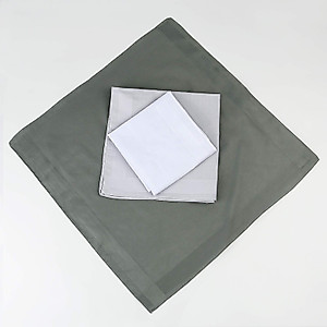 HOULIFE 100% Cotton Women's Men's Handkerchiefs, Solid Stripe Handkerchiefs for Men & Women Soft Cotton Hankies 15.7x15.7 ”