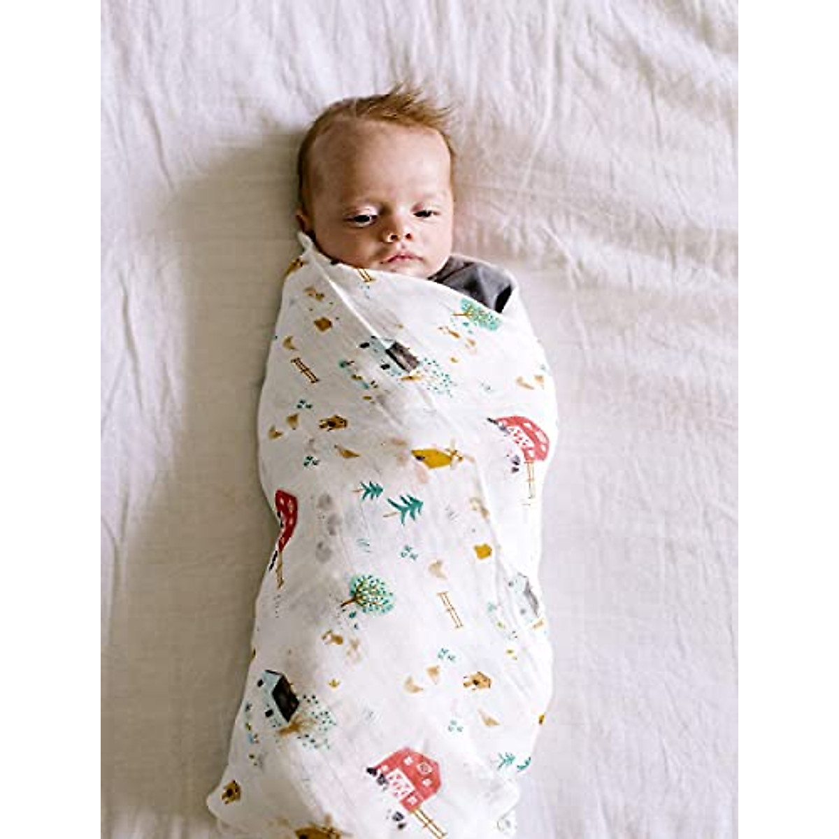 Loulou Lollipop Soft Baby Swaddle Blanket Muslin Wrap Receiving Blanket for Newborn to Toddler Girl and Boy, Large 47” by 47” - Animal Farm…