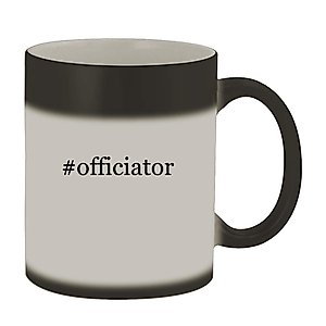 Knick Knack Gifts #officiator - 11oz Hashtag Magic Color Changing Mug, Matte Black