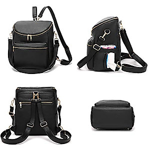 I IHAYNER Diaper Bag Backpack Leather Backpack for Women Travel Backpack Baby Bag Large with Troller Straps Capacity for Wet Clothes, Breast Pump, Milk Bottle Brown