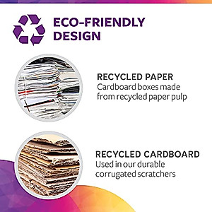 SmartyKat (4 Count) Super Scratcher Corrugated Cat Scratcher, Catnip Infusion Technology - Brown, Single Wide (Old Pkg), 4 Count