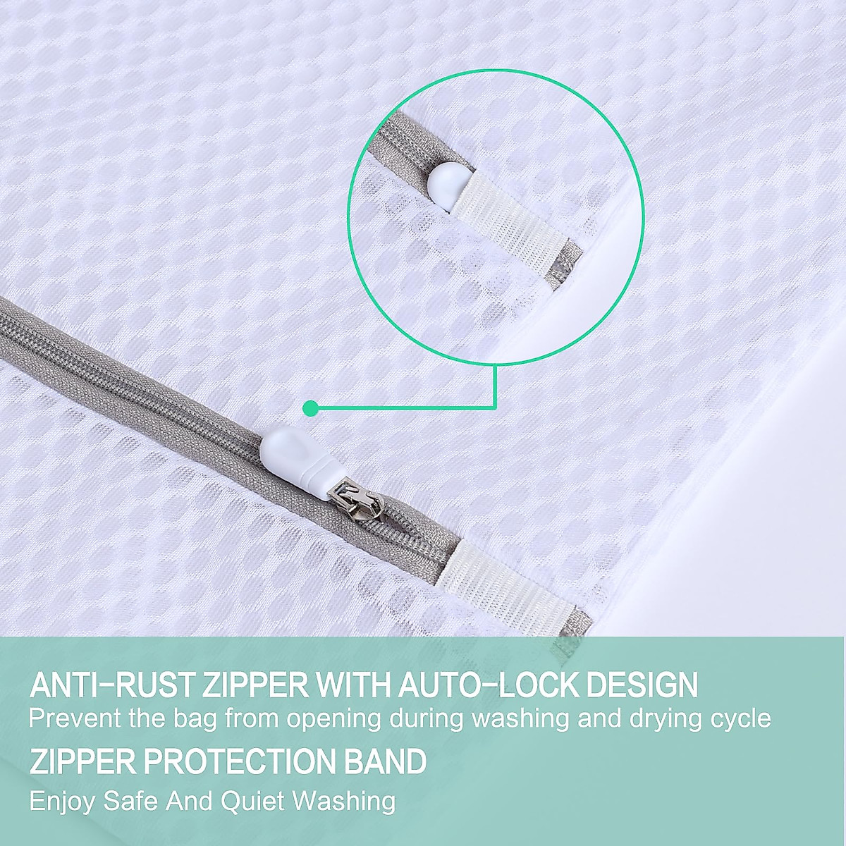 3-Pack Mesh Laundry Bags for Washing Machine - Ideal for Delicates, Lingerie, Bras, and Shoes - Resistant, Breathable, and Zippered Wash Bag for Travel and Home (12 x 16 Inches)