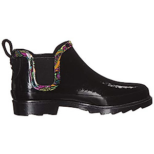 The SAK Women's Sakroots Rhyme Ankle Rainboot Rain Boot, Black with Rainbow Spirit Desert, 6 Medium US