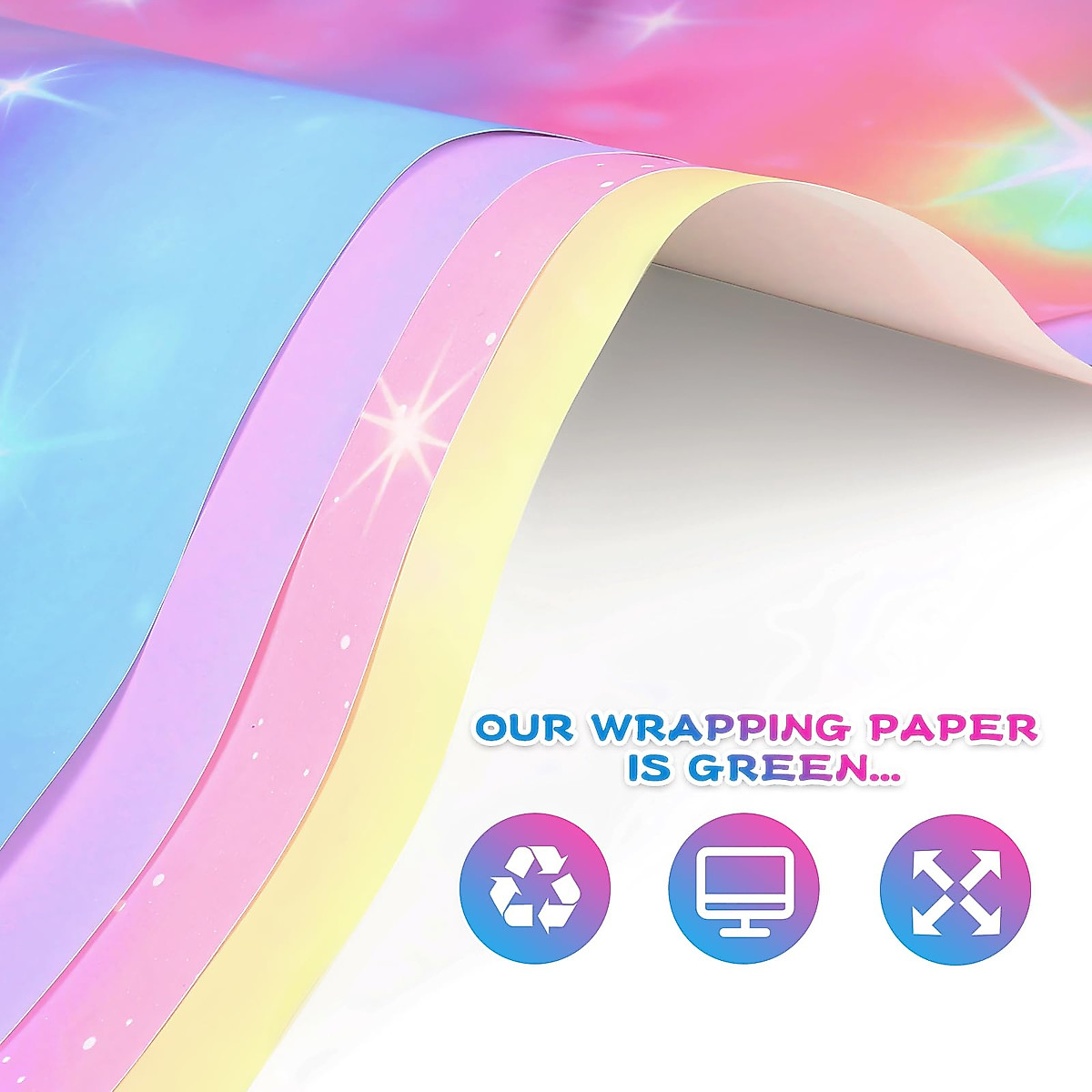 Girls Wrapping Paper Birthday Gift Wrap Set,Birthday Wrapping Paper Sheets,Fairy Wrapping Paper for Girl Women Female Girly Birthday Paper Birthday Wrap Present Wrap Gift Wrapper Gift Wrapping Paper,6 sheets