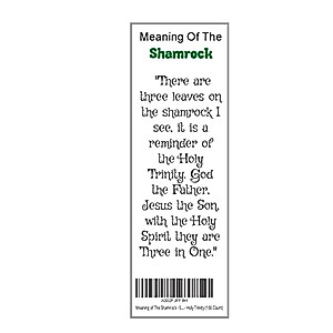 Meaning of The Shamrock - St Patrick's Day - Irish Bulk Religious Christian Bookmarks - Holy Trinity (100 Count)
