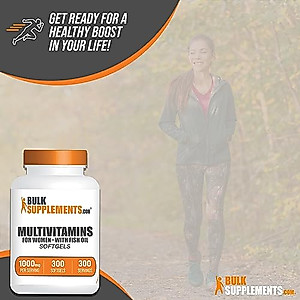 BulkSupplements.com Multivitamin for Women Softgels - Women's Multivitamin with Iron, Multimineral Supplement, with Fish Oil - Gluten Free, 1 Softgel per Serving, 300 Count (Pack of 1)