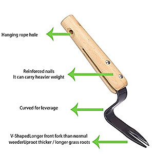 Elegital Kana Hoe 217 Japanese Garden Tool - Hand Hoe/Sickle is Perfect for Weeding and Cultivating. The Blade Edge is Very Sharp., Beige-028