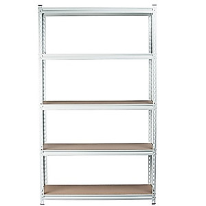 King’s Rack 5-Tier White Steel Storage Rack Boltless Shelving Tier Height Adjustable 30" W x 12" D x 60" H