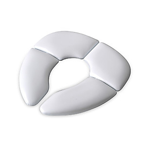Travel Potty Seat w/ Washable Carry Bag - Perfect for Travel - Padded for Soft Cushion - Portable Reusable Toilet Pottie Training Seats Folds - Toddler Child Baby Kids - Mommy's Helper Cushie Traveler , White