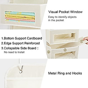 YOUDENOVA Over Door Organizer, 6-Shelf Nursery Hanging Organizers for Baby Essential, Closet Door Organizer for Dorm, Beige