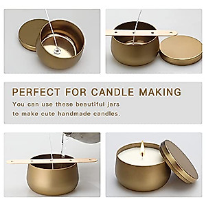 Candle Tin Cans 24 Pieces,Candle Containers Candle Jars with Lids, 8 oz, for Candles Making, Arts & Crafts, Storage, and Gifts, Golden