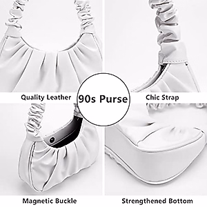 Y2K Purse Bags Chic Pouch Bag Vegan Leather Vintage Hobo Handbag Mini Shoulder Bag Underarm Bag Purse for Women