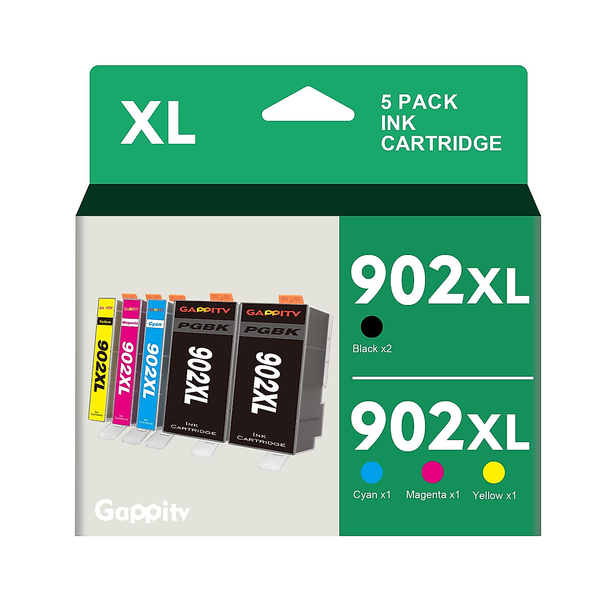 902XL Ink Cartridge Combo Pack Replacement for HP 902 XL 902XL Ink Cartridges Compatible with OfficeJet Pro 6978 6968 6970 6960 6958 6950 6962 6975 6954 Printer (BKCMY 4 Pack)