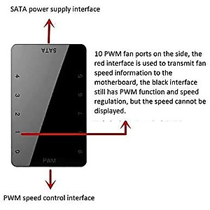 MasterFan hub 1 to 10 4PIN SATA PWM Fan Hub, Chassis Fan Cable hub Adapter, Strong Magnet adsorption is not Easy to Fall Off