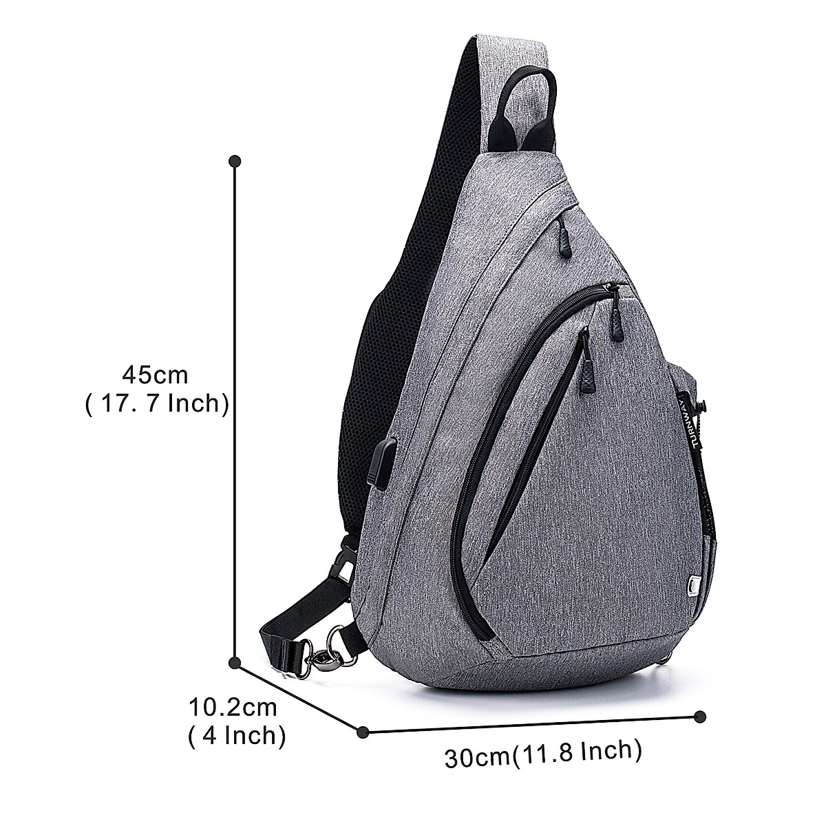 TurnWay 2023 Water-Proof Sling Backpack/Crossbody Bag/Shoulder Bag for Travel, Hiking, Cycling, Camping for Women & Men (GRAY)