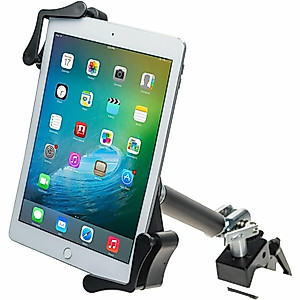 Tablet Pole Clamp – CTA Heavy-Duty Pole Clamp for iPad 10th Gen 10.9" - iPad 7th/8th/9th Gen 10.2” - iPad Air 4 - iPad Pro 12.9” - Galaxy Tab - Surface Pro 7 - Surface Go 3 & More - Black (PAD-HPC)