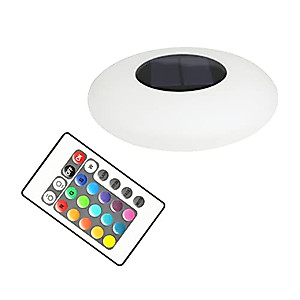 Uonlytech 2pcs Swimming Birthday Landscape Decor Lights Dish Size Decorative Valentines Light Pool Night Garden Day Pond Shape Solar Party Supplies Powered Toys Wedding Control Bath Outdoor