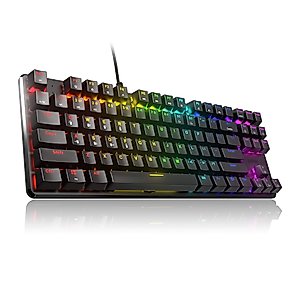 Pulsar Gaming Gears - PK003 Lunar Alloy TKL Mechanical Gaming Keyboard Brown Tactile RGB LED Rainbow Backlit USB Wired Game Keyboards for Windows PC PS5 PS4 Xbox 87 Keys Outemu Switches FPS