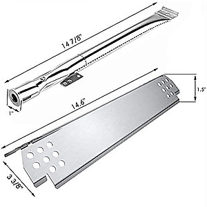 MikeGarden Replacement Parts for Nexgrill 720-0830H 720-0830D 720-0888N 720-0783E 720-0888 BHG 720-0783W 720-0783H Grill Master 720-0697 2 Pack Grill Grate 4 Pack Grill Burners and Heat Plates