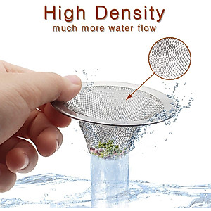 40pcs Heavy Duty Stainless Steel Slop Basket Filter Trap, 2.75" Top / 1" Mesh Metal Sink Strainer,Perfect for Kitchen Sink/Bathroom Bathtub Wash basin Floor drain balcony Drain Hole,Utility