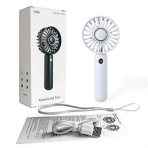 RNKRUN Mini HandHeld Portable Fan, Small Personal Battery Operated Fan Lash Fan Quiet usb Rechargeable 3 Speed Adjustable for Outside Travel Patios Indoor Shop Women Men Kids Girl Eyelash Makeup,white
