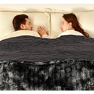Bearhug Electric Blanket King Size 100"x 90", Dual Controllers Heated Blanket, Reversible Faux Fur & Sherpa, Over-Heat Protect, 10 Heating Levels, ETL, Machine Washable