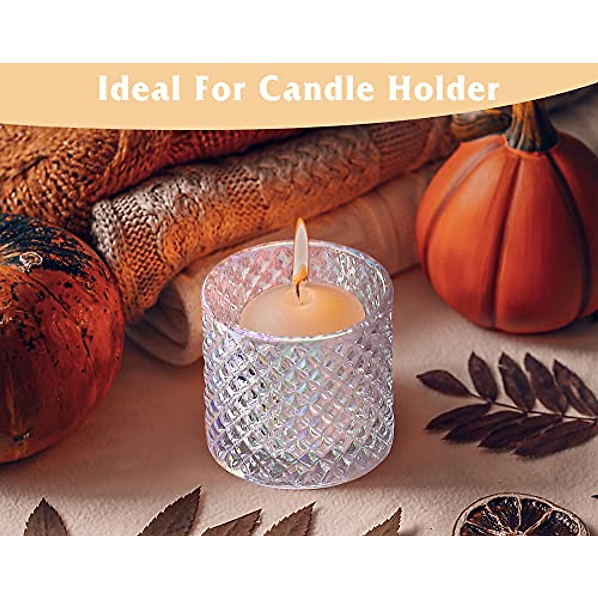 LUXETA Multi-Use Luxury Glass Apothecary Jars Embossed Candle Making Containers with Lids Home Décor Organizer for Vanity Kitchen Living Bathrooms Candy jar Decorative Votive Holders.4 Pcs -10 oz.