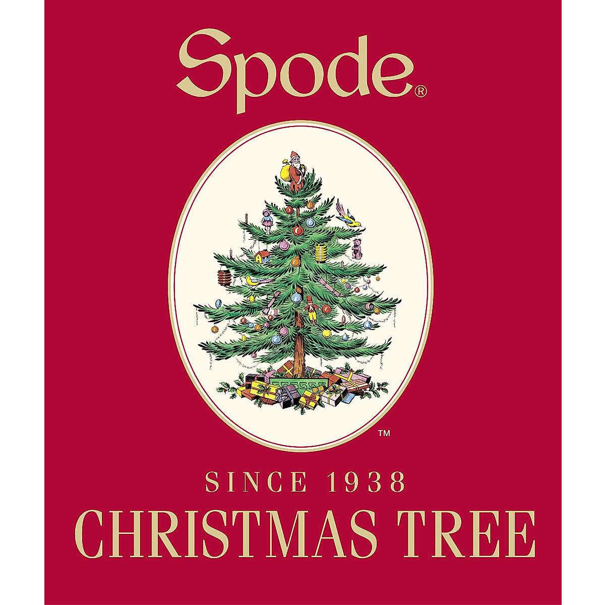 Spode - Christmas Tree Collection - 10" Pasta Bowl – Made of Porcelain- Rimmed Plate for Serving Salad, Spaghetti, and Soup- Dishwasher, Microwave, and Freezer Safe